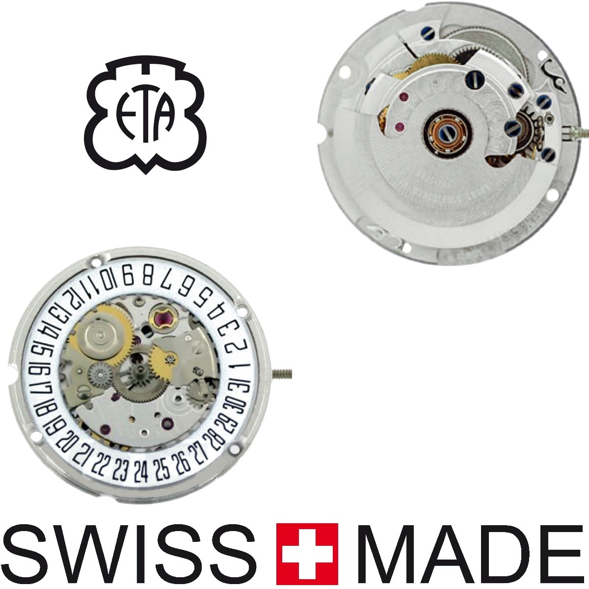 Mecanismo relógio ETA 2681 corda automática - comprar movimentos ...