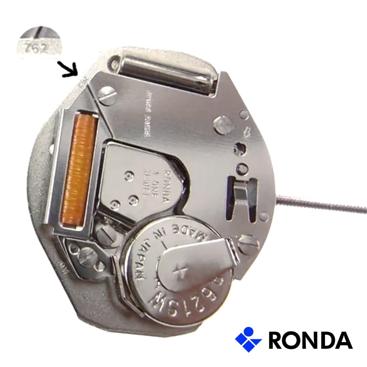 Movimento de quartzo RONDA 762 para relógio - Remova o movimento de quartzo