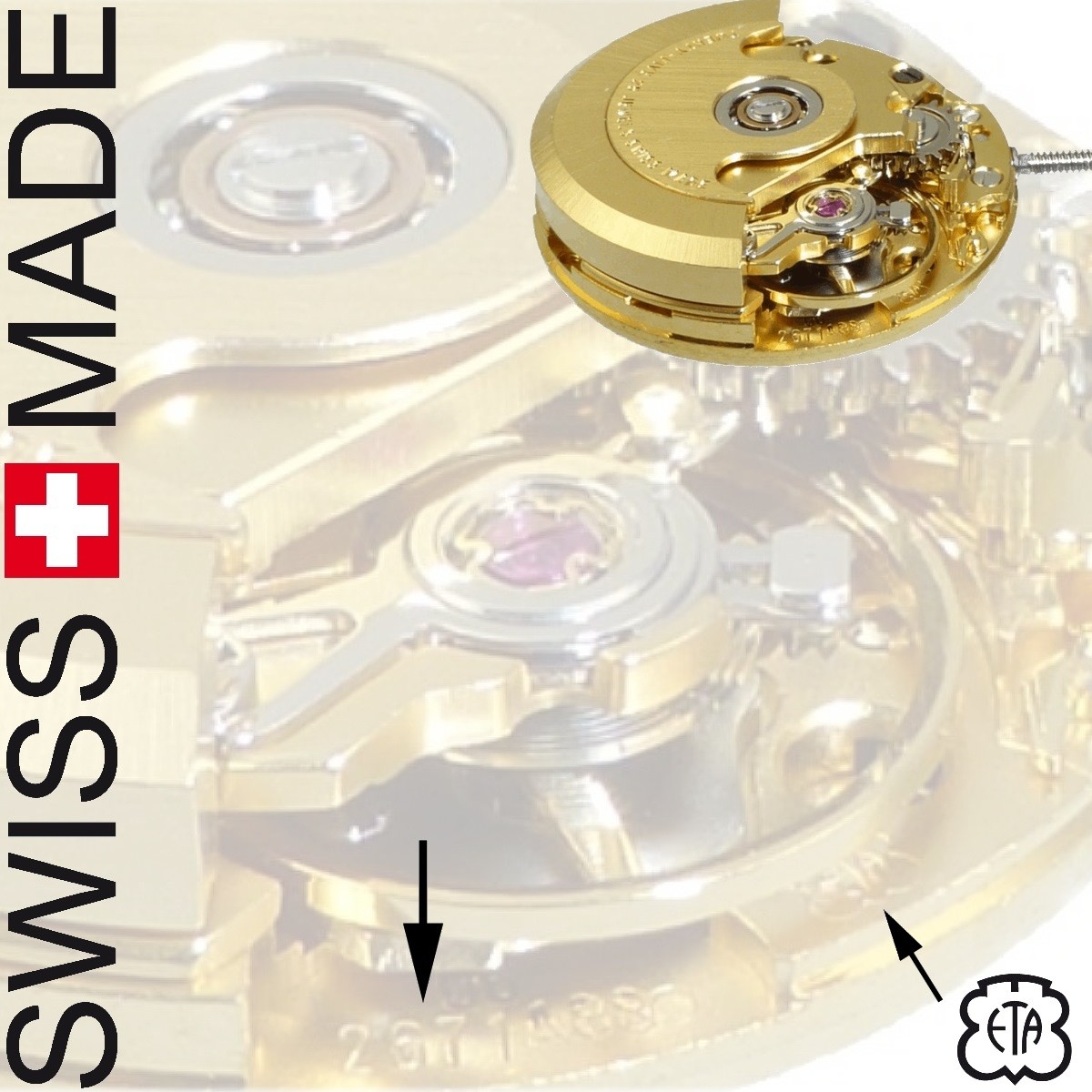 Movimento Relógio ETA 2671 com corda automática - Compre movimentos ETA ...