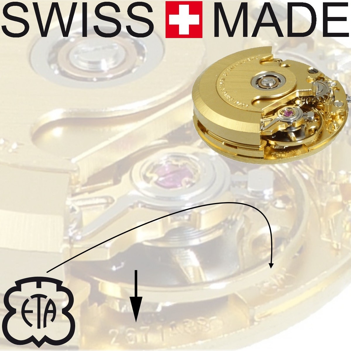 Movimento Relógio ETA 2671 com corda automática - Compre movimentos ETA ...