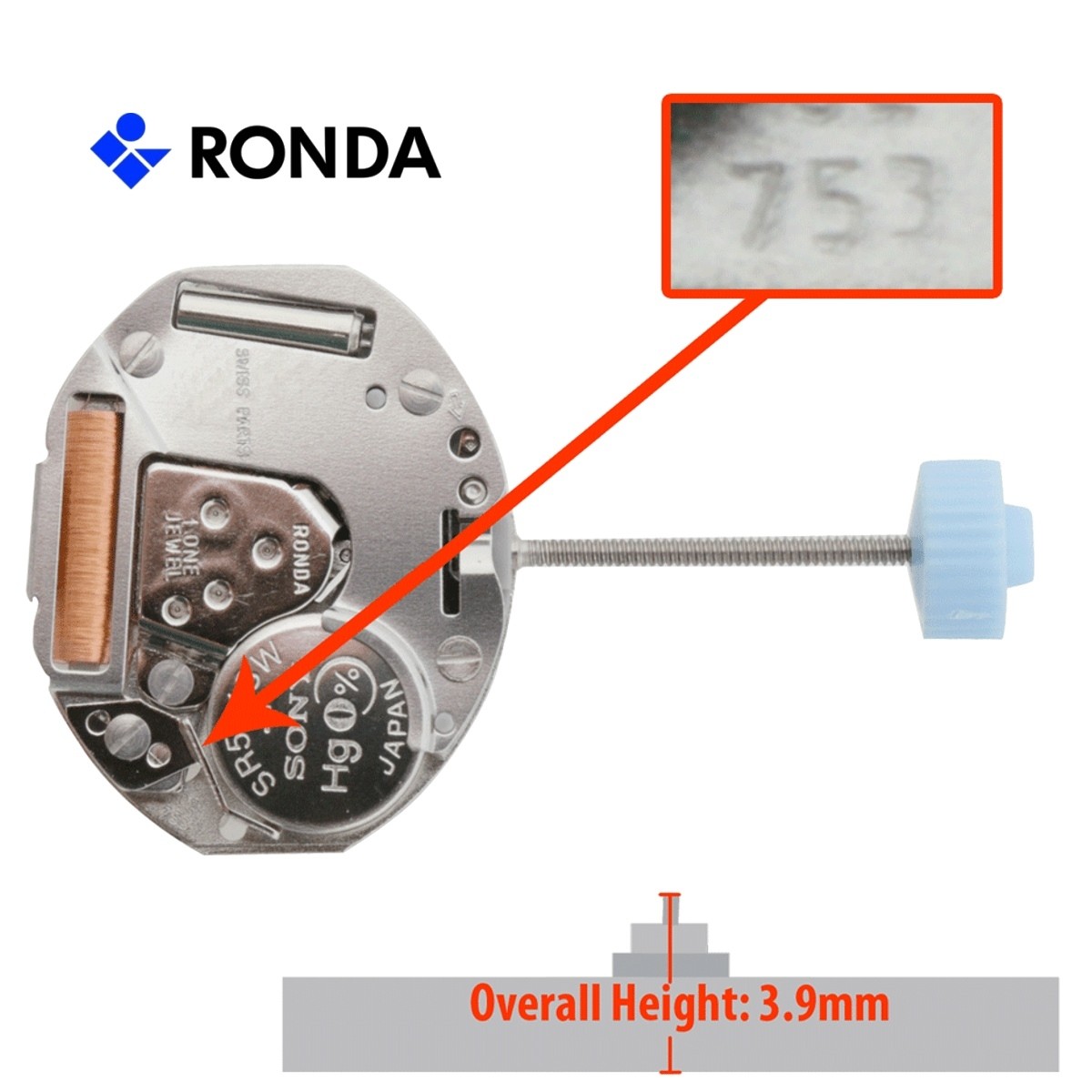 Movimento de quartzo RONDA 753 para relógios - Substituindo o movimento ...
